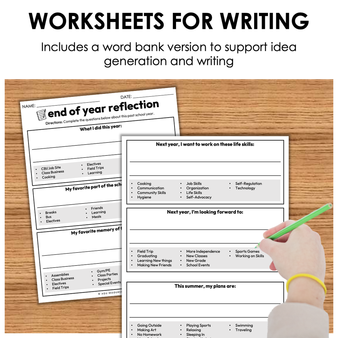 End of Year Reflection Writing Activity — Autism Grown Up