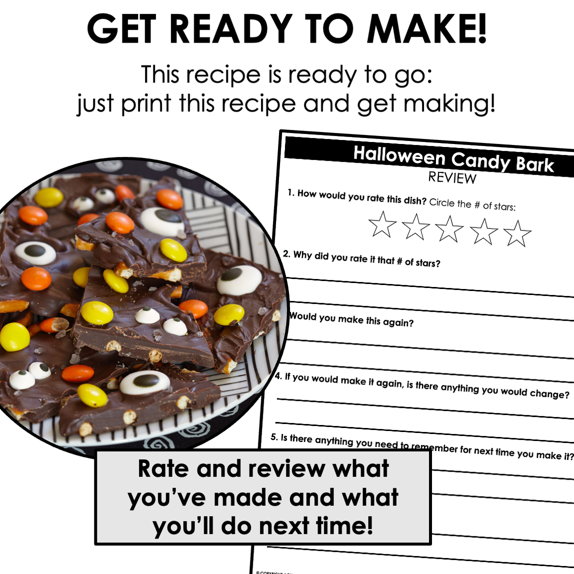 Halloween Candy Bark Visual Recipe | No-Bake Recipe — Autism Grown Up