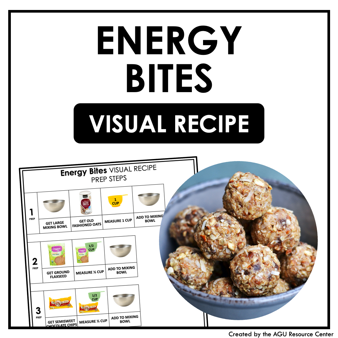 Energy Bites Visual Recipe — Autism Grown Up