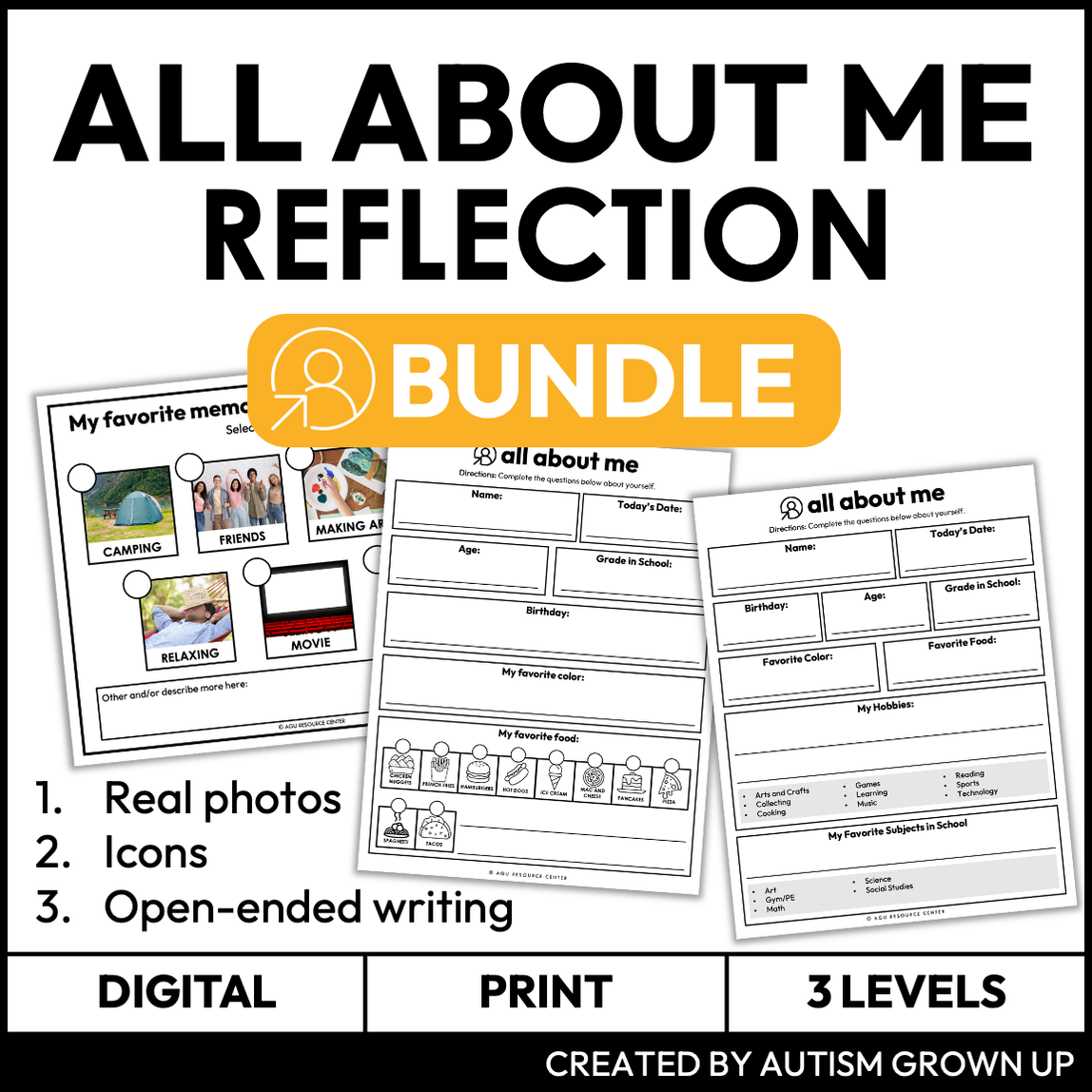 All About Me for Special Education Bundle — Autism Grown Up
