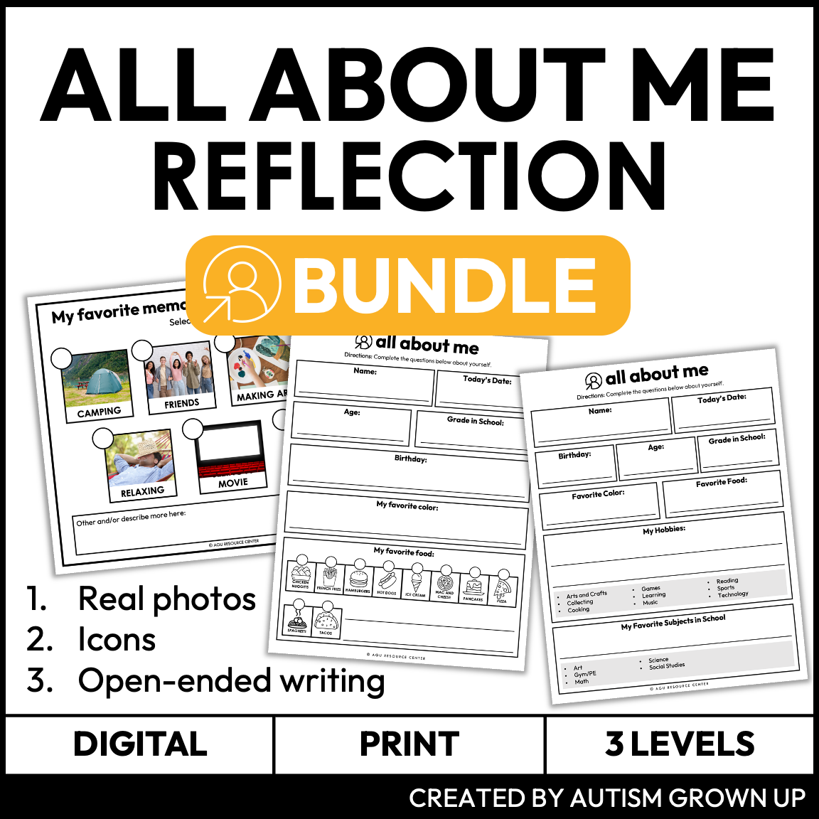 All About Me for Special Education Bundle — Autism Grown Up