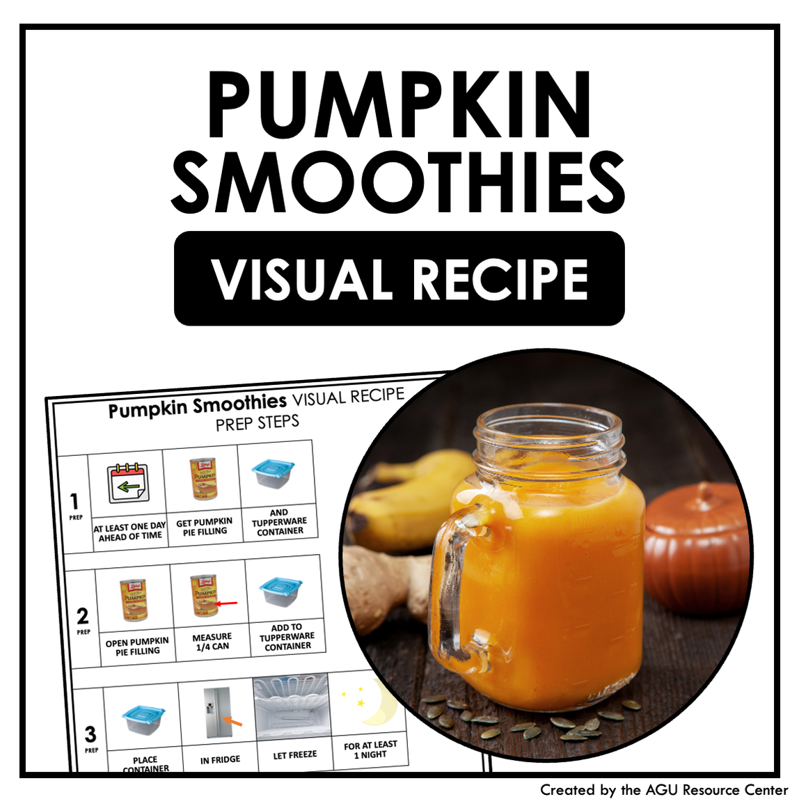 Pumpkin Smoothies Visual Recipe | No-Bake Recipe — Autism Grown Up
