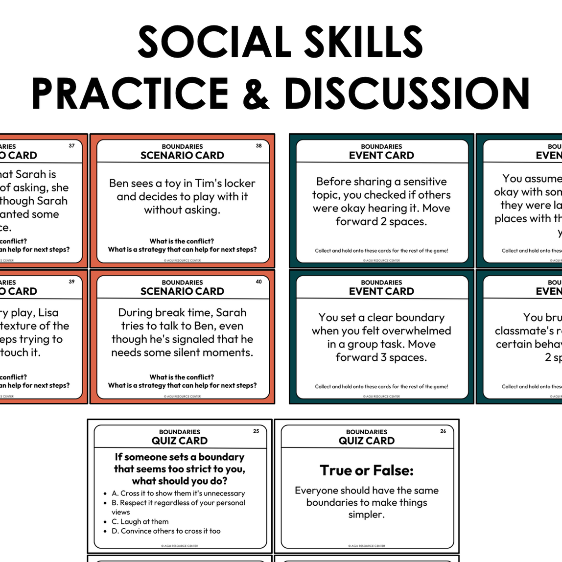 Boundaries Social Skills Game — Autism Grown Up