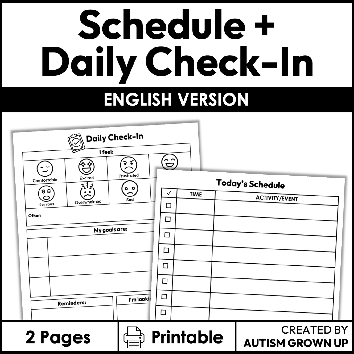 Schedule and Daily Check-In — Autism Grown Up