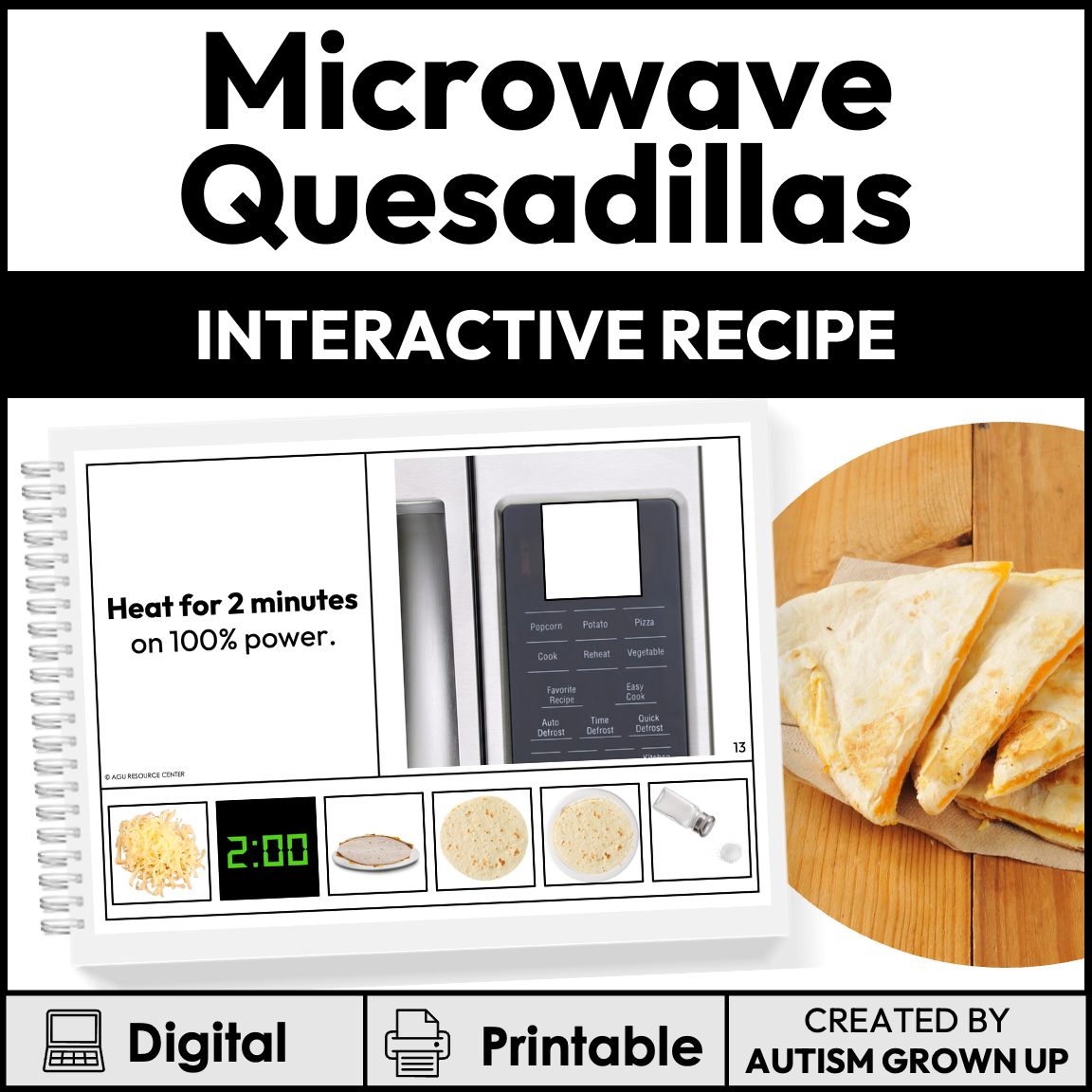 Microwave Quesadillas | Interactive Recipe and Activities — Autism Grown Up