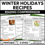 Winter Holidays Recipes | Recipe Reading Comprehension | Special Educa ...