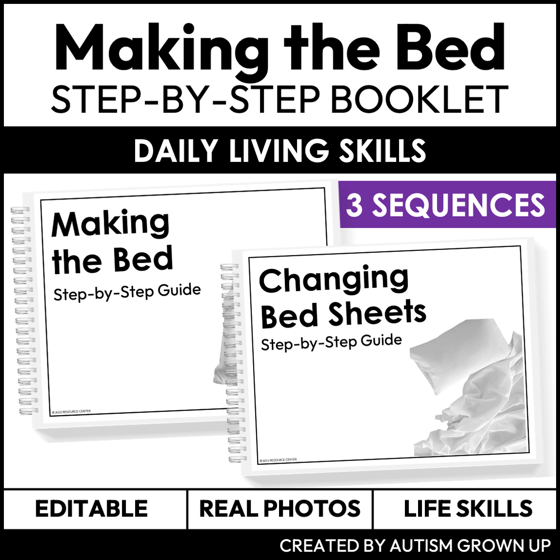 Making the Bed Step-By-Step Booklet | Life Skills | Editable — Autism ...