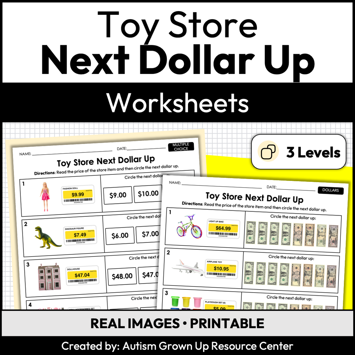 Toy Store Next Dollar Up | Life Skills Worksheets — Autism Grown Up