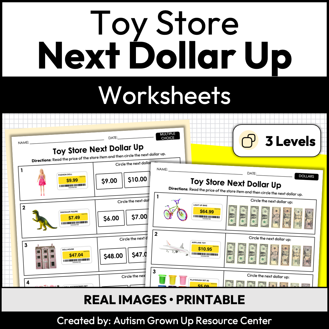 Toy Store Next Dollar Up | Life Skills Worksheets — Autism Grown Up