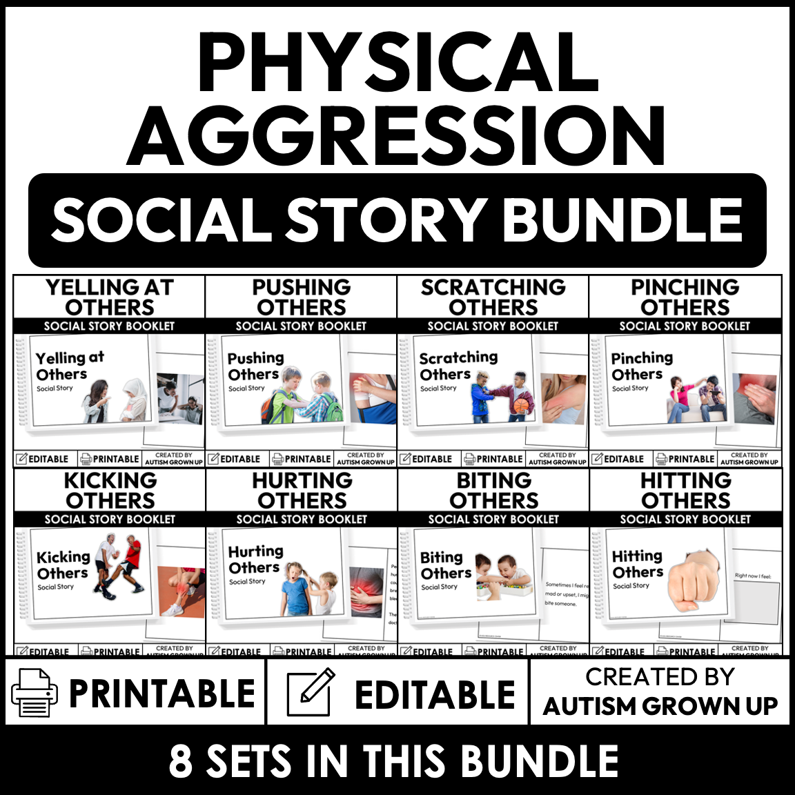 Physical Aggression Social Story Bundle — Autism Grown Up