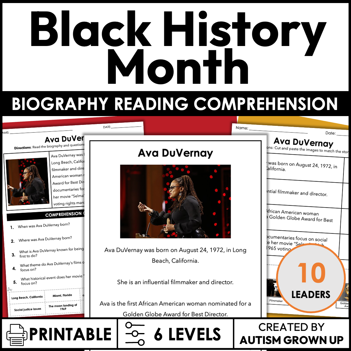 Black History Month | Reading Comprehension | Special Education ...