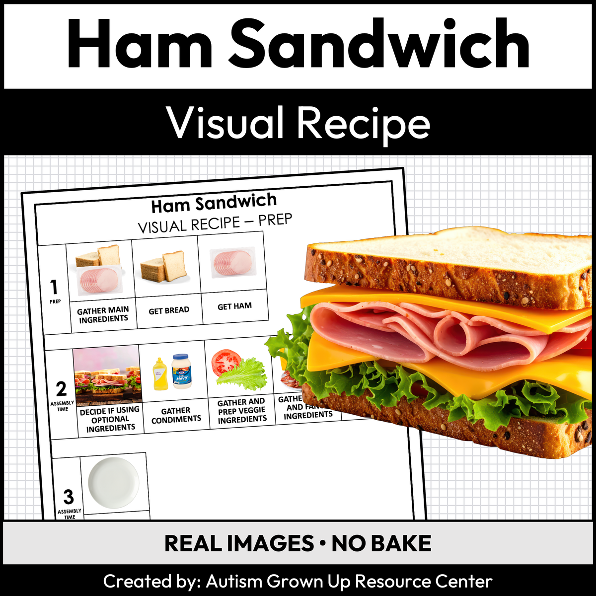 Ham Sandwich Visual Recipe — Autism Grown Up