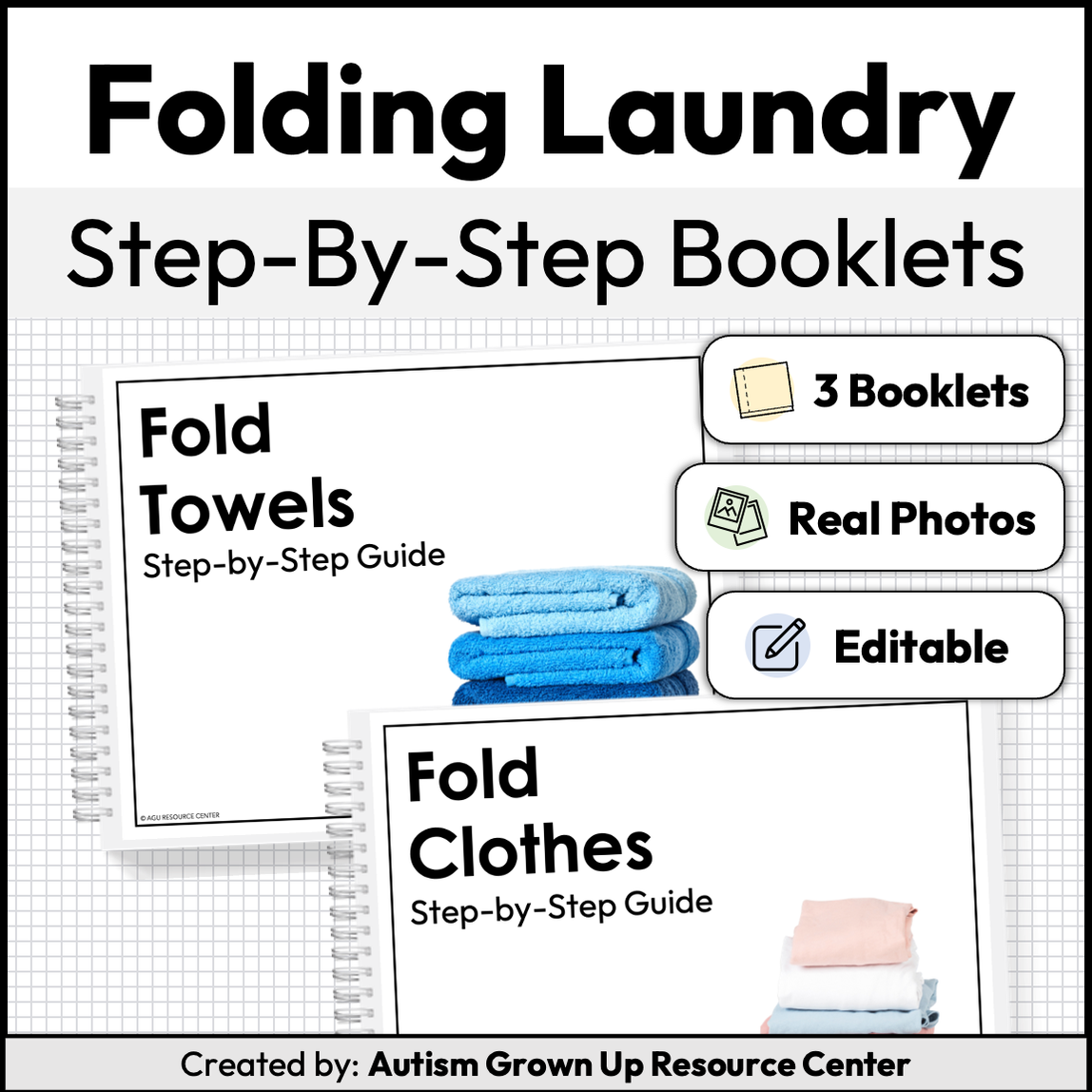 Fold and Put Away Laundry Step-By-Step Booklet | Life Skills | Editabl ...