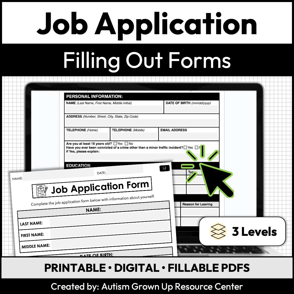 Job Application Forms | Filling Out Forms | Print + Digital Practice ...