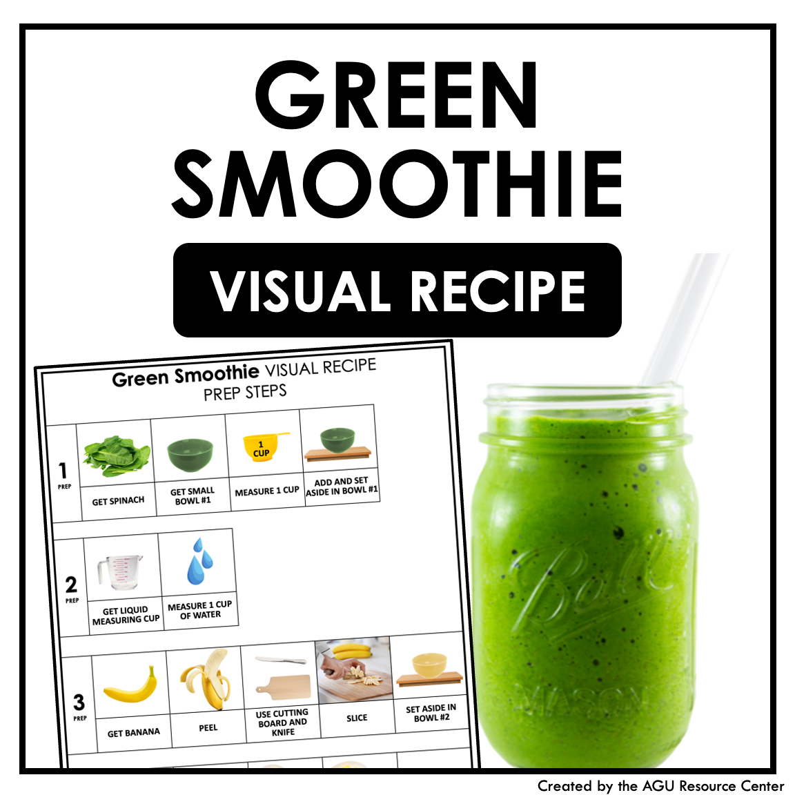 Green Smoothie Visual Recipe | No-Bake Recipe — Autism Grown Up