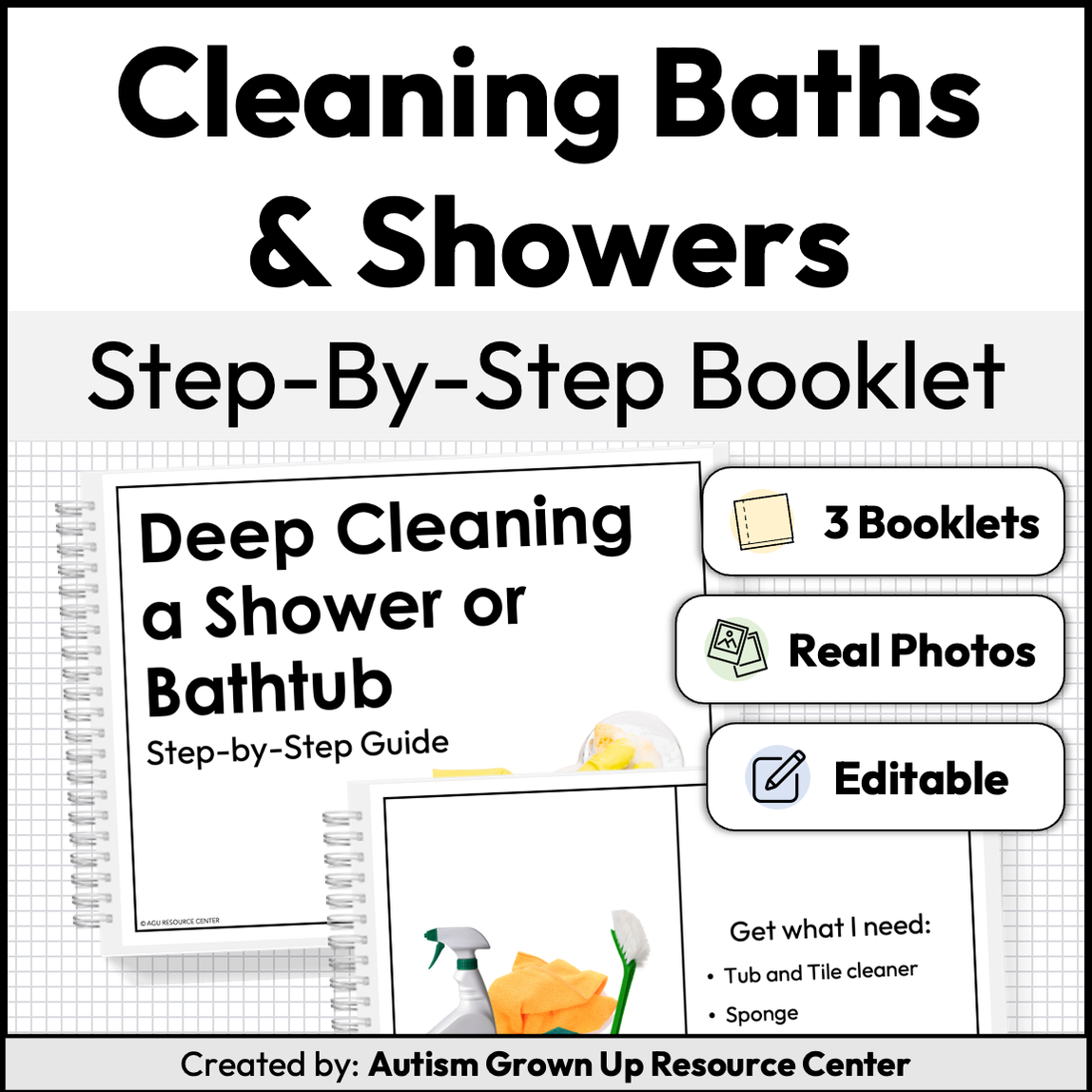 Cleaning Baths and Showers Step-By-Step Booklet | Life Skills | Editab ...