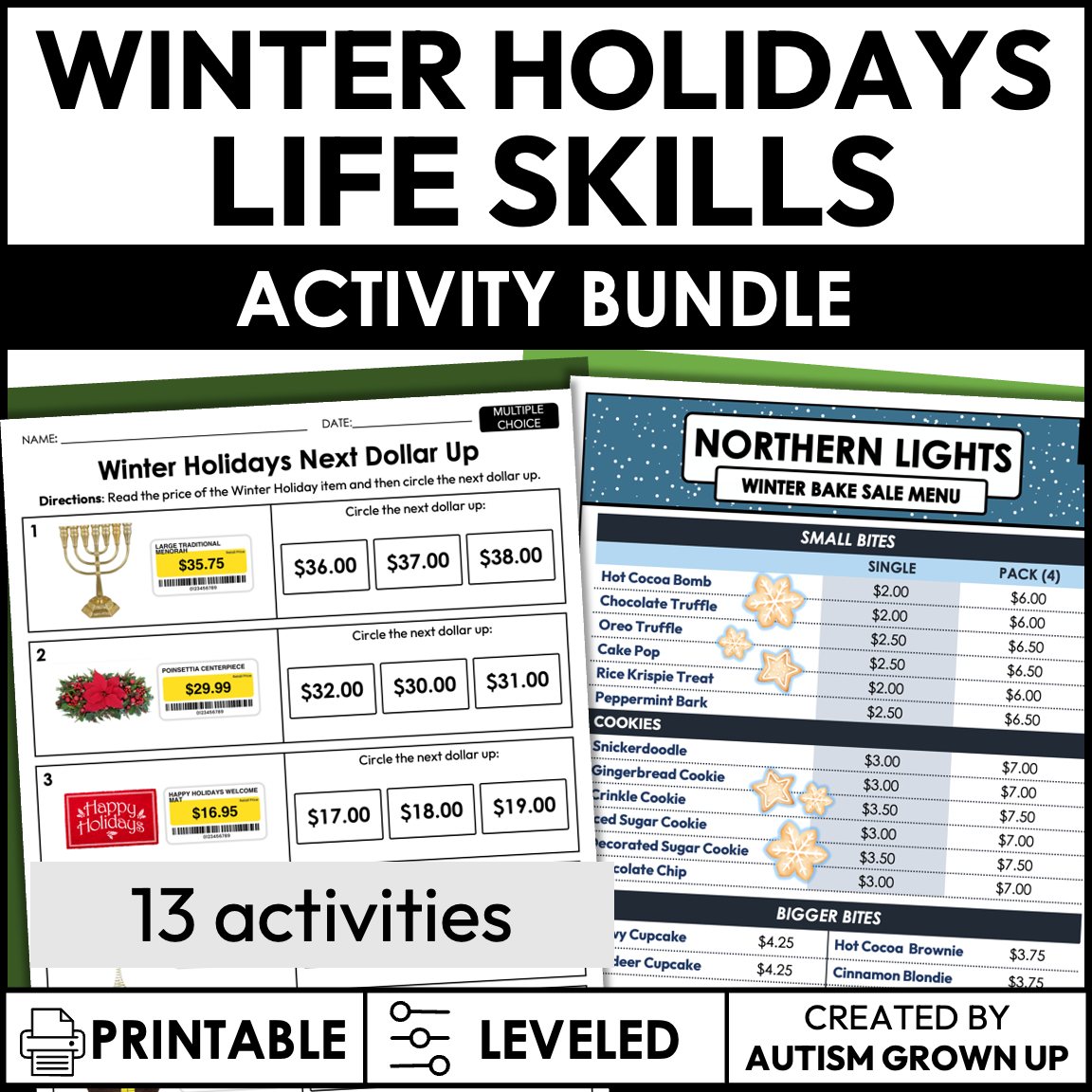 Winter Holidays Life Skills Activities for Special Education Bundle ...