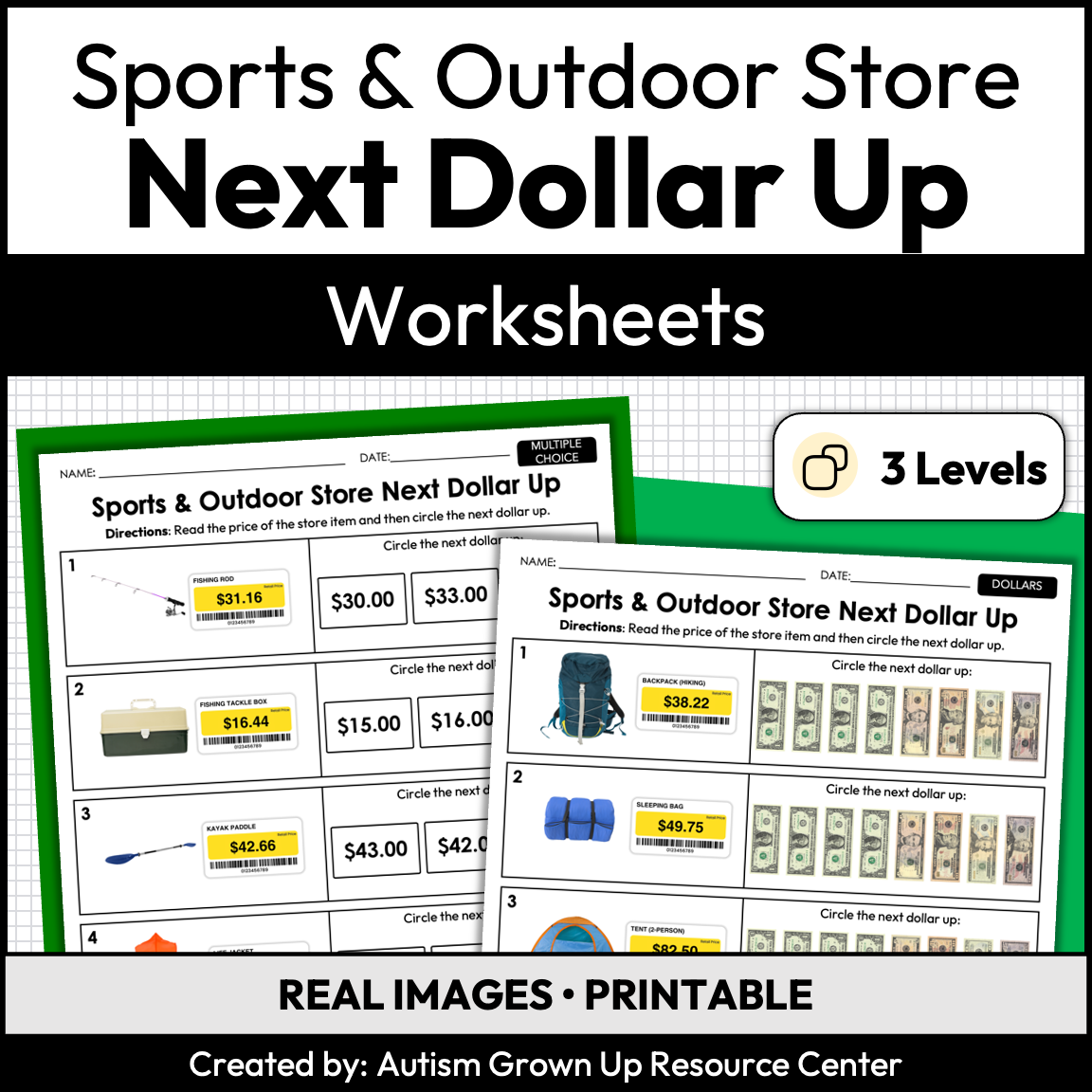 Sports & Outdoor Store Next Dollar Up | Life Skills Worksheets — Autism ...