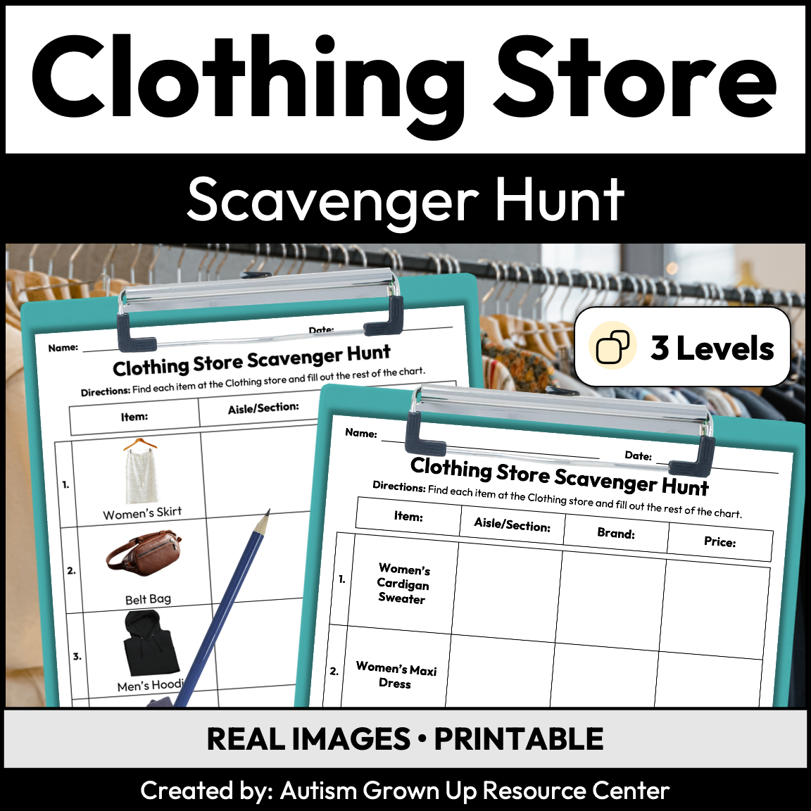 Clothing Store Scavenger Hunt | Community Based Instruction — Autism ...