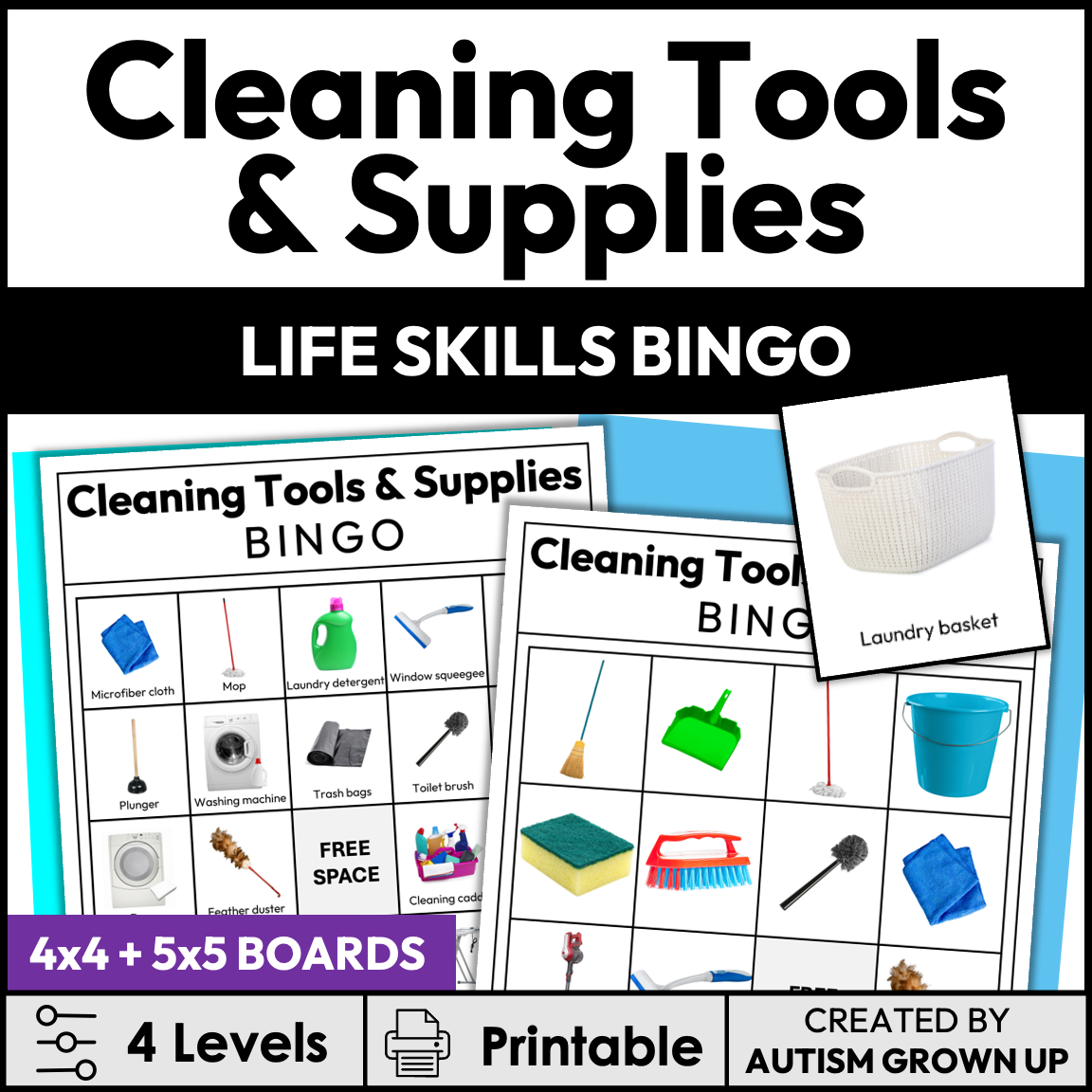 Cleaning Tools and Supplies Bingo | Life Skills and Special Education ...