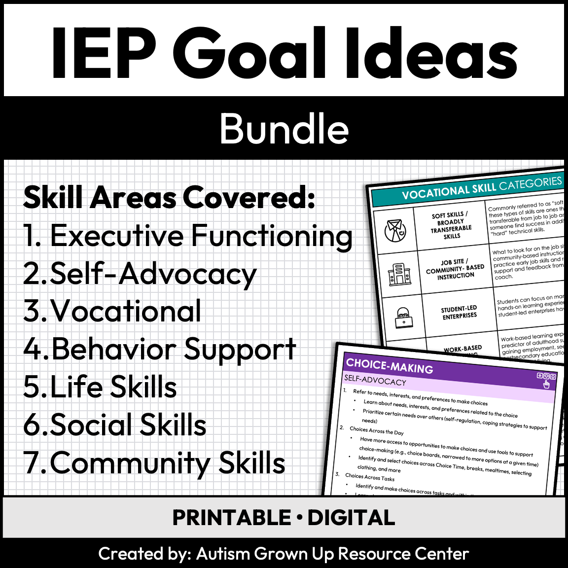 IEP Goal Idea Bank Bundle — Autism Grown Up