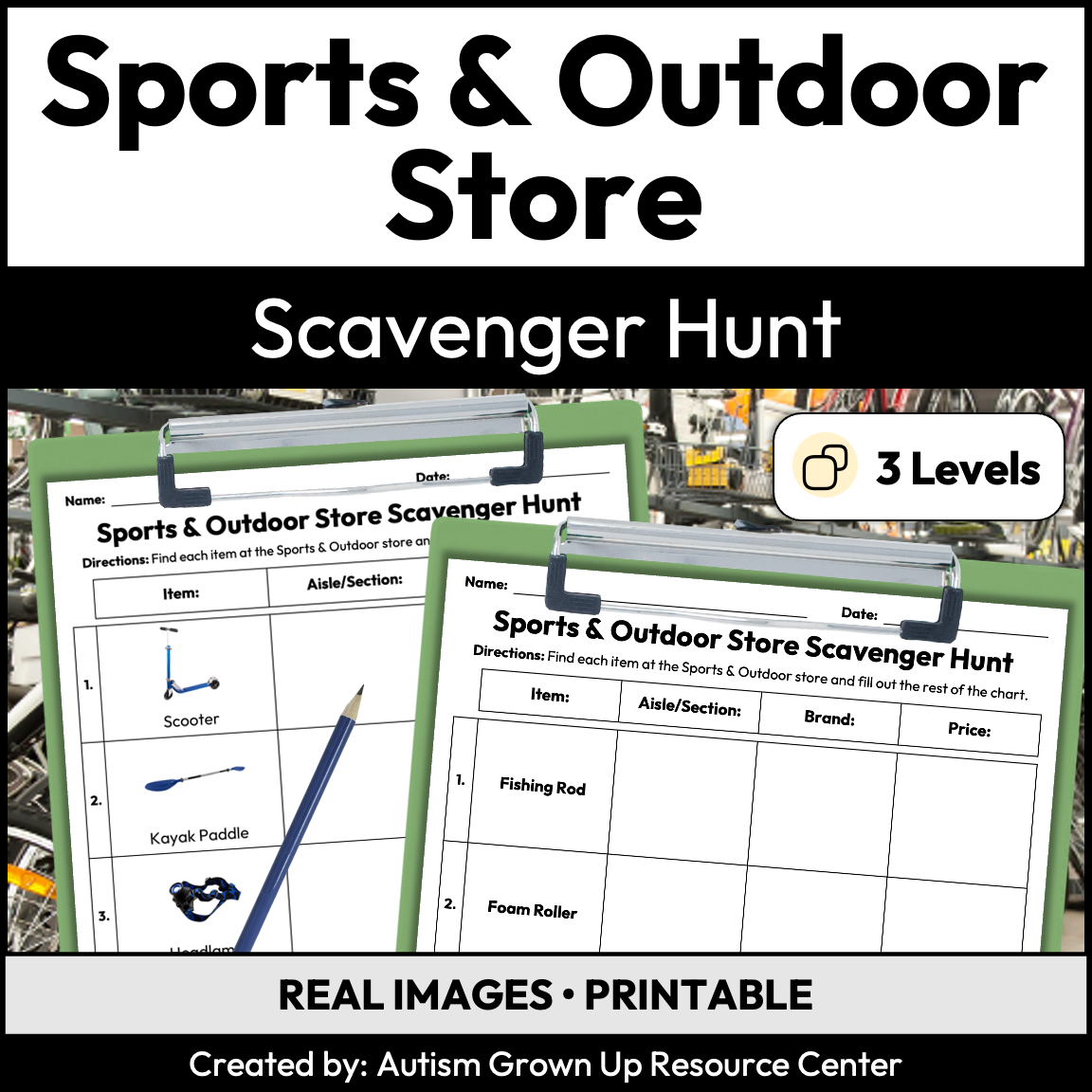 Sports & Outdoor Store Scavenger Hunt | Community Based Instruction ...