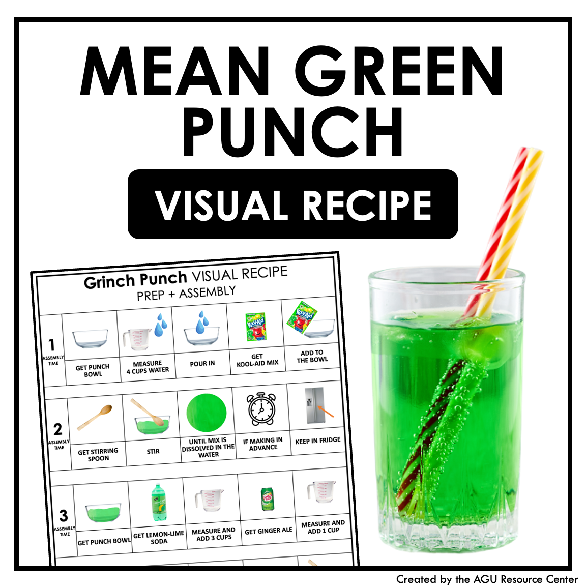 Mean Green Punch Visual Recipe — Autism Grown Up
