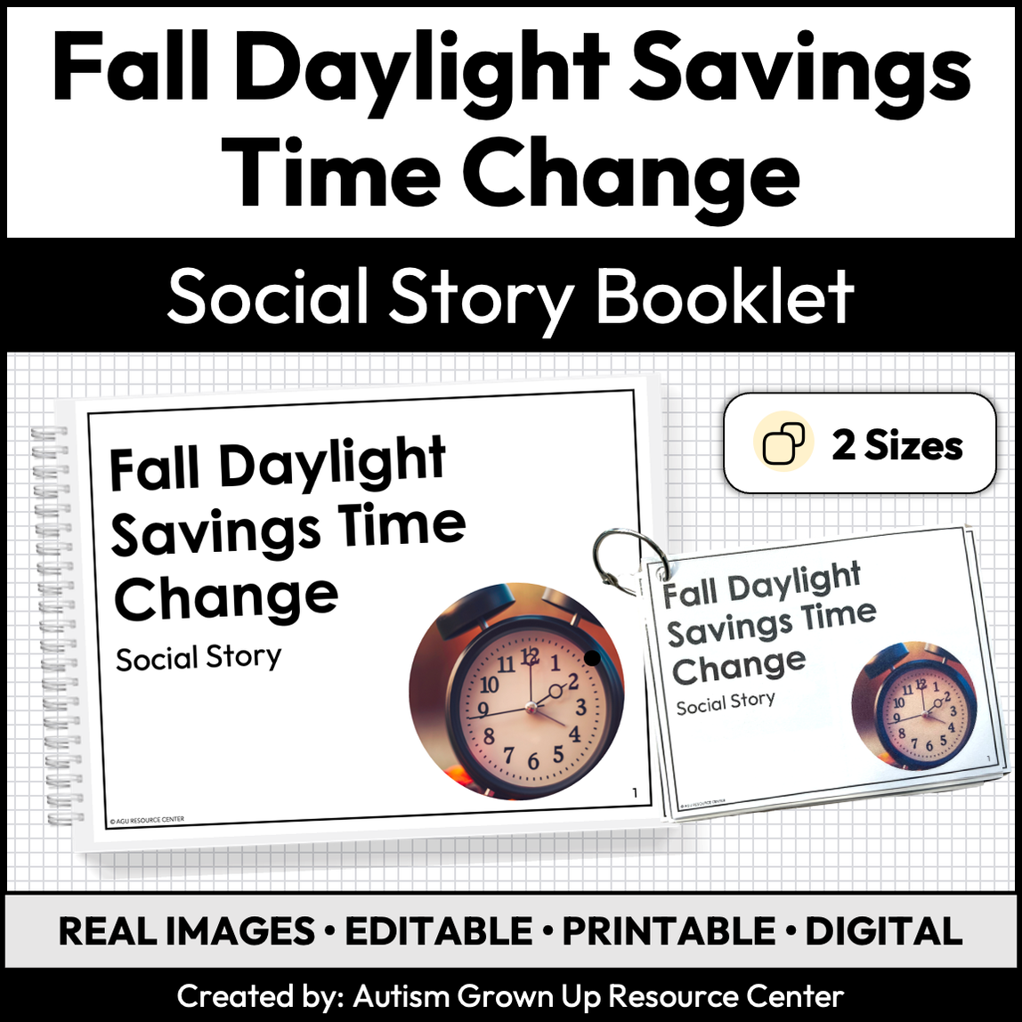 Fall Daylight Savings Time Change | Social Story Booklet — Autism Grown Up