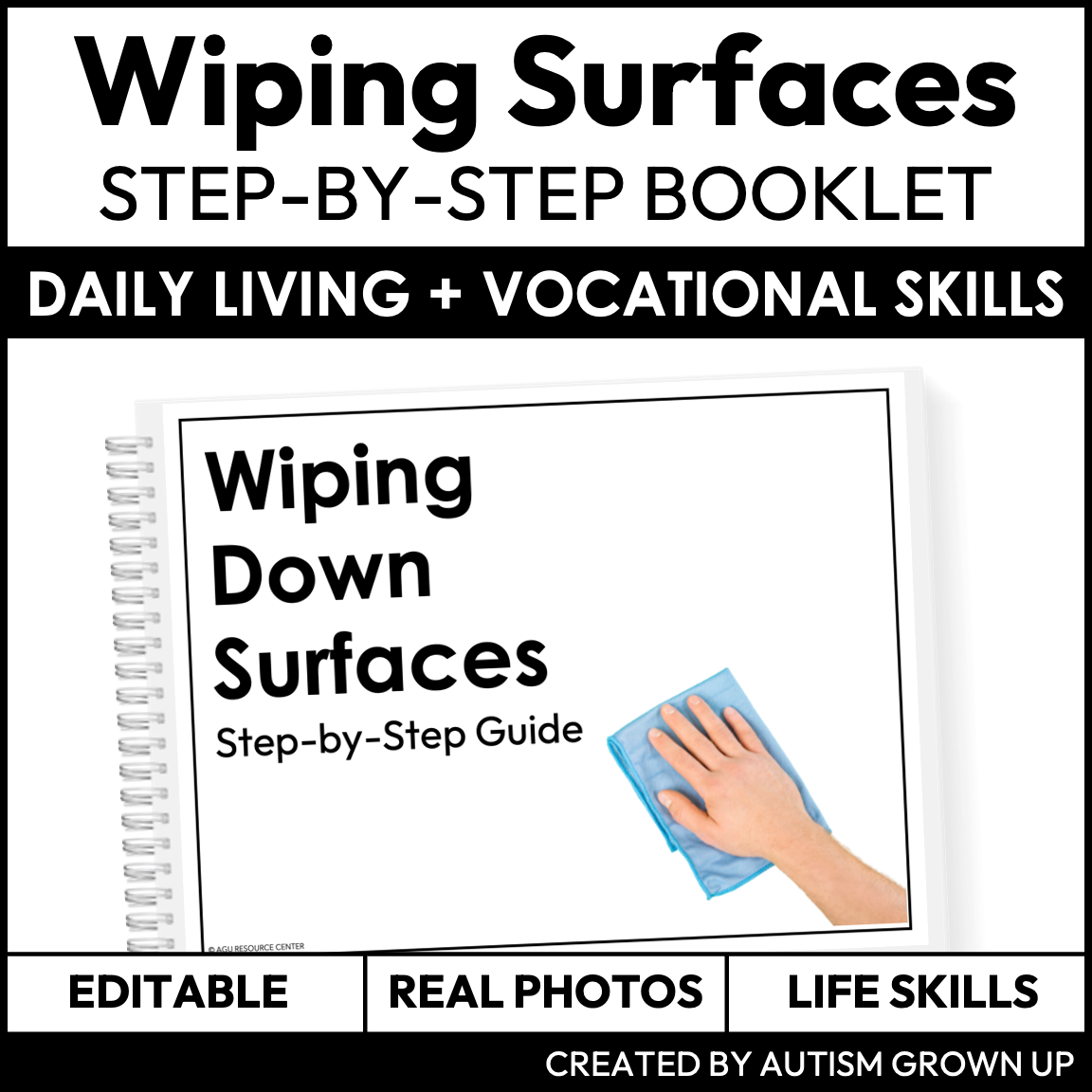 Wiping Surfaces Step-By-Step Booklet | Life Skills + Job Skills | Edit ...