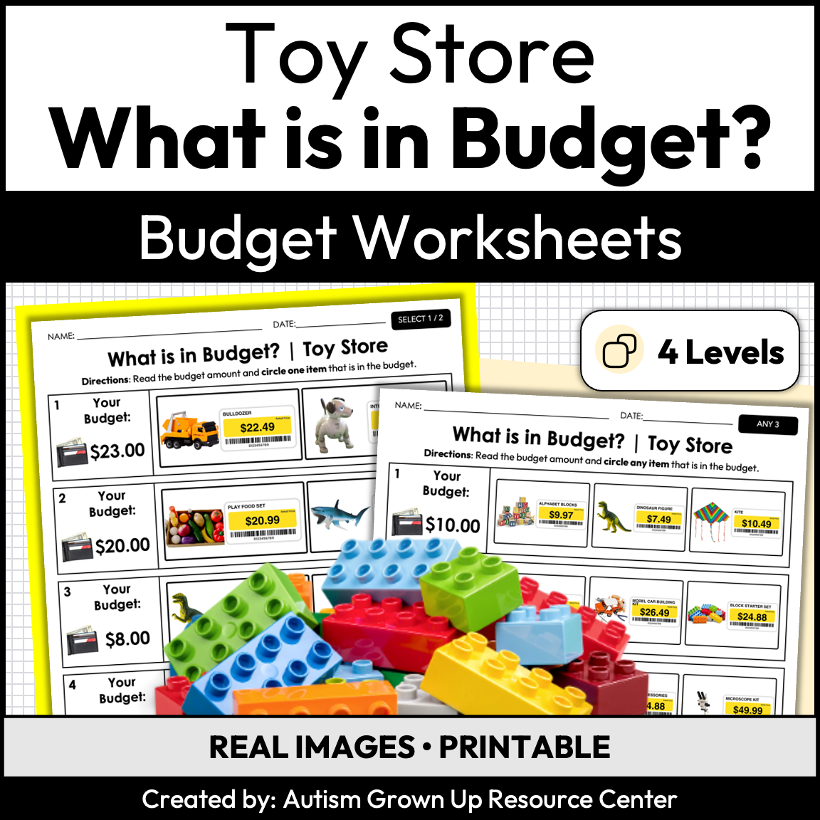 Toy Store Budget | Life Skills Worksheets for Special Education ...