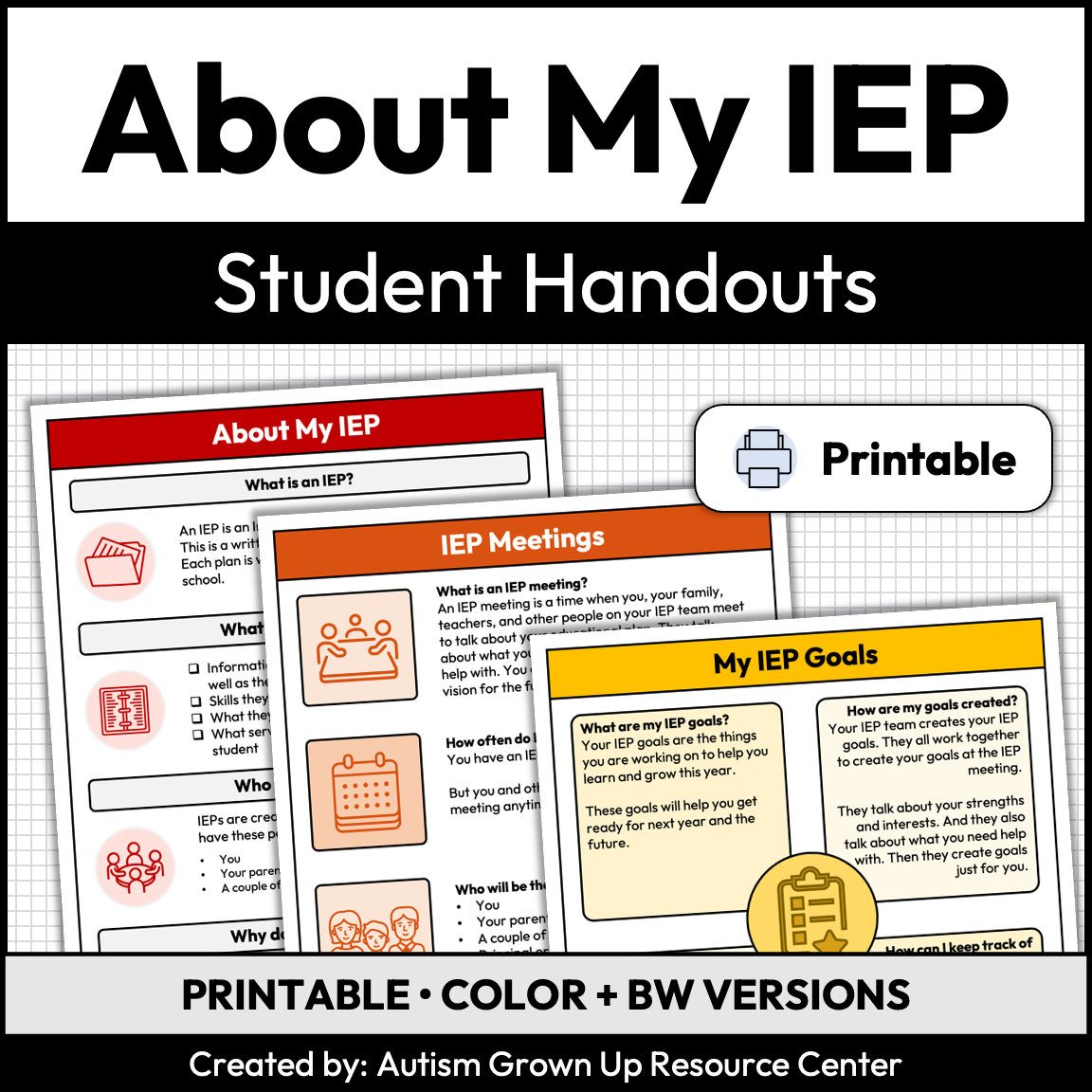 About My IEP | Handouts for Students — Autism Grown Up