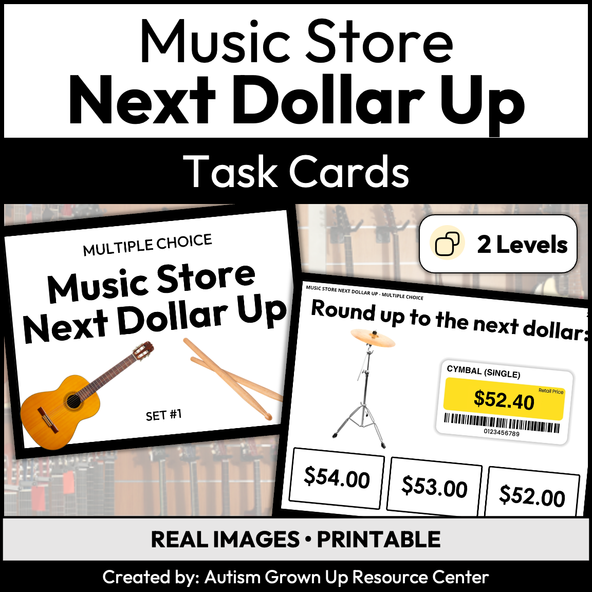 Music Store Next Dollar Up Task Cards for Special Education — Autism ...