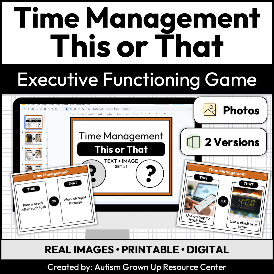 Time Management | This or That | Executive Functioning Skills Game ...