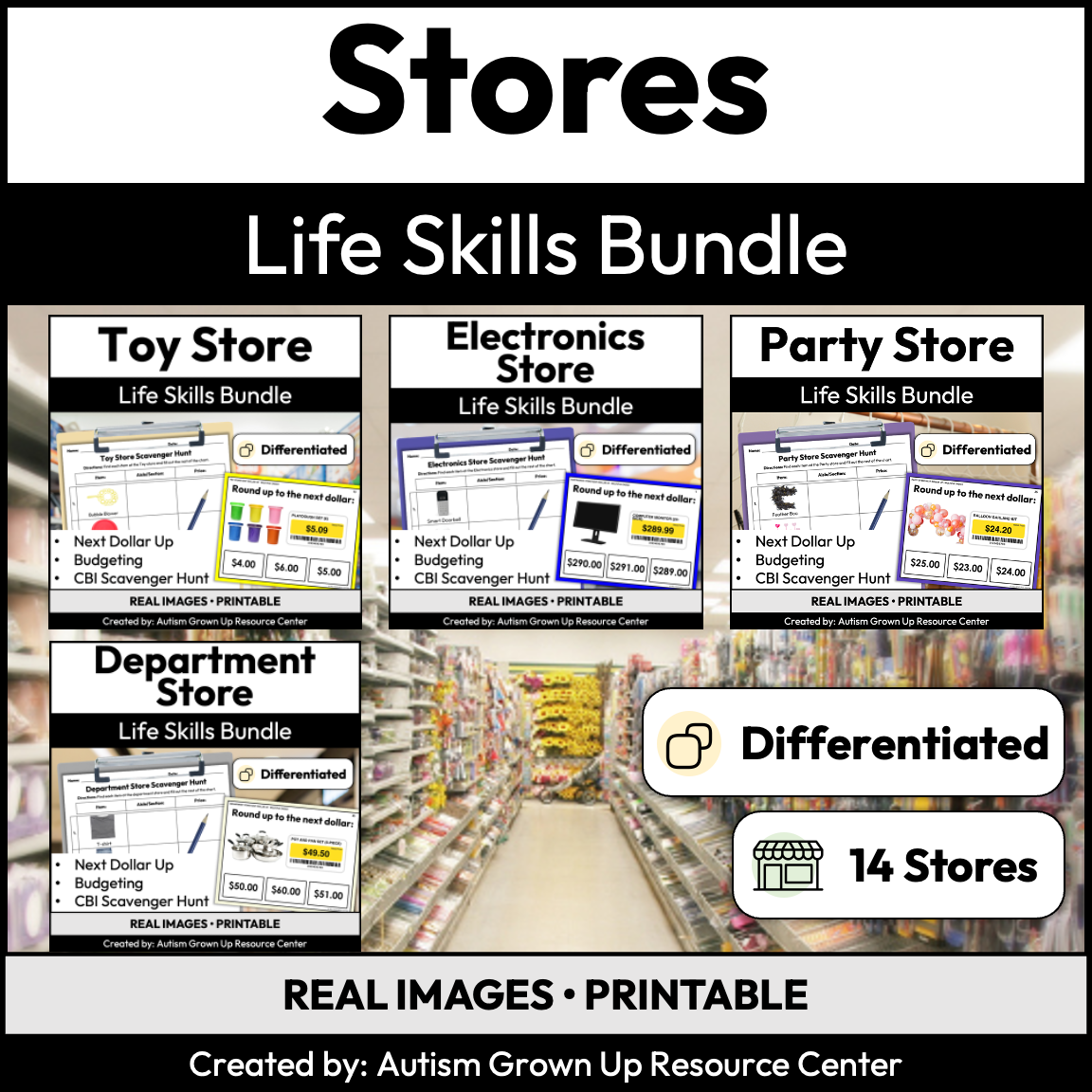 Store Life Skills Activities for Special Education Bundle — Autism Grown Up