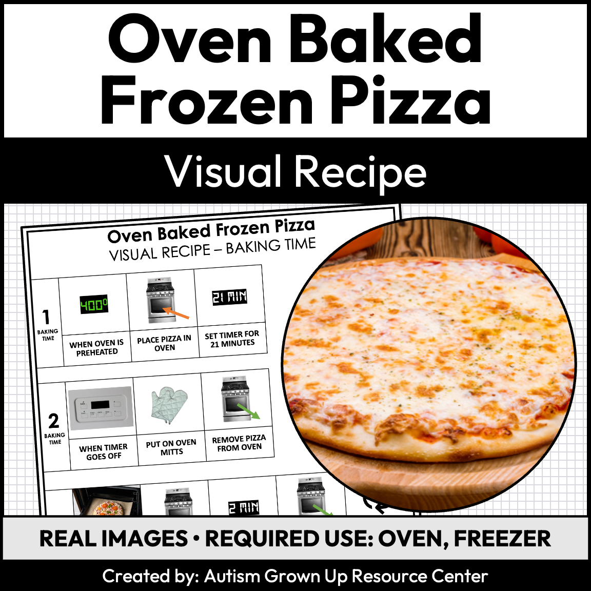 Oven Baked Frozen Pizza Visual Recipe — Autism Grown Up