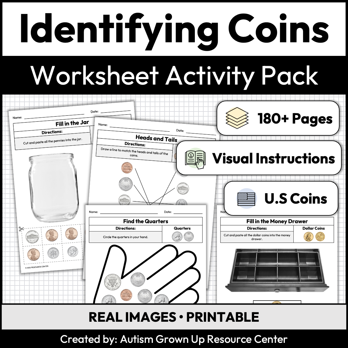 US Coin Identification | Money Worksheets | Special Education Life Ski ...