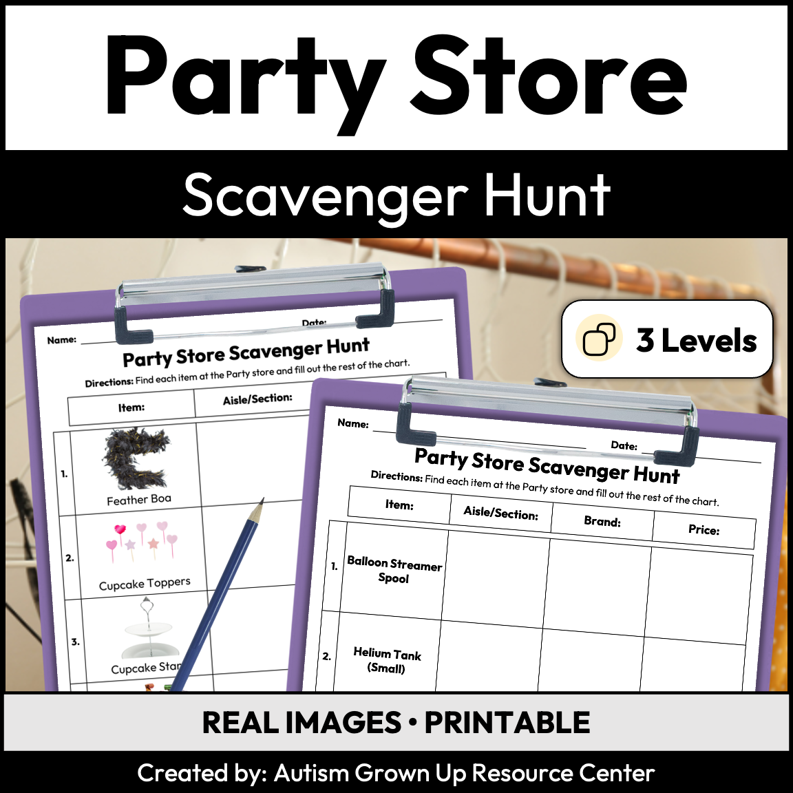 Party Store Scavenger Hunt | Community Based Instruction — Autism Grown Up