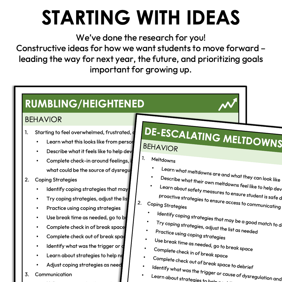 Behavior IEP Goal Idea Bank — Autism Grown Up