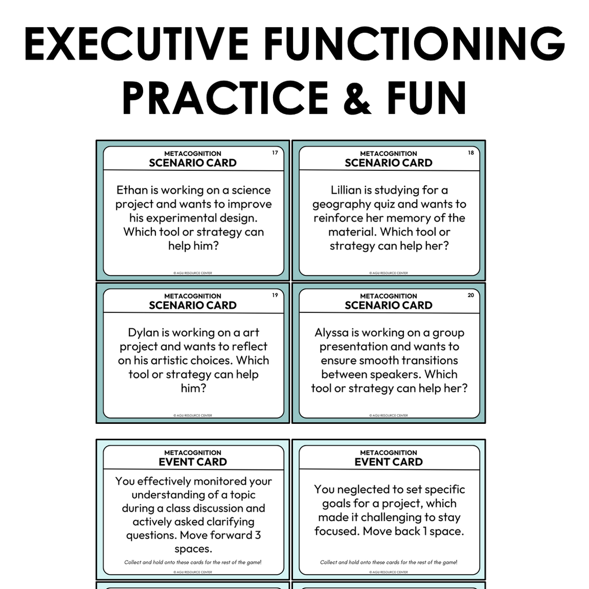Metacognition Executive Functioning Game — Autism Grown Up