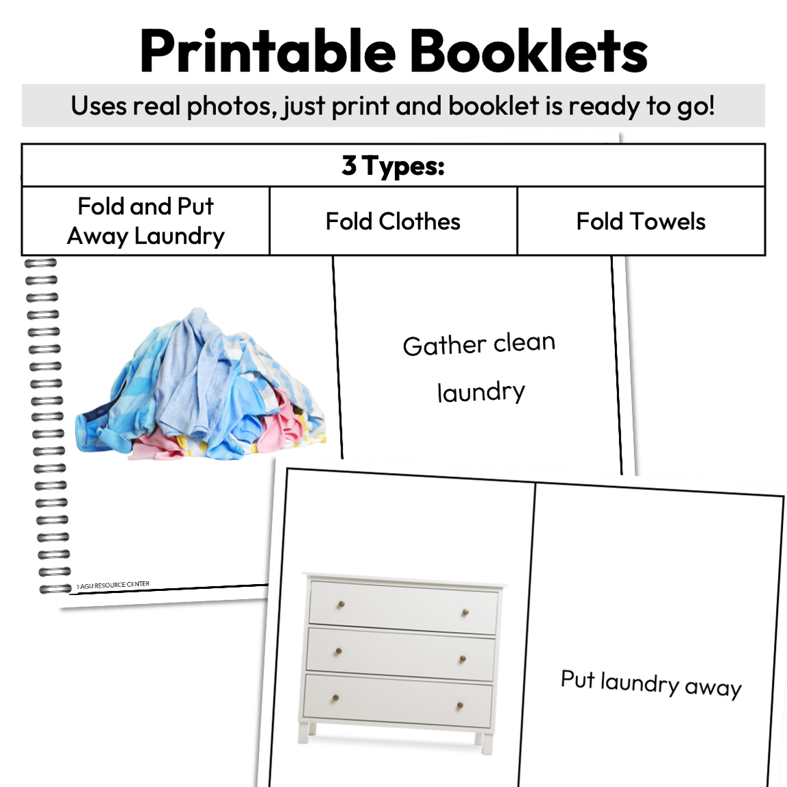 Fold and Put Away Laundry Step-By-Step Booklet | Life Skills | Editabl ...