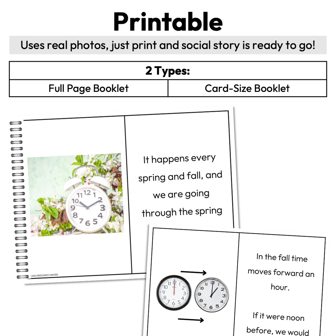 Spring Daylight Savings Time Change | Social Story Booklet — Autism ...