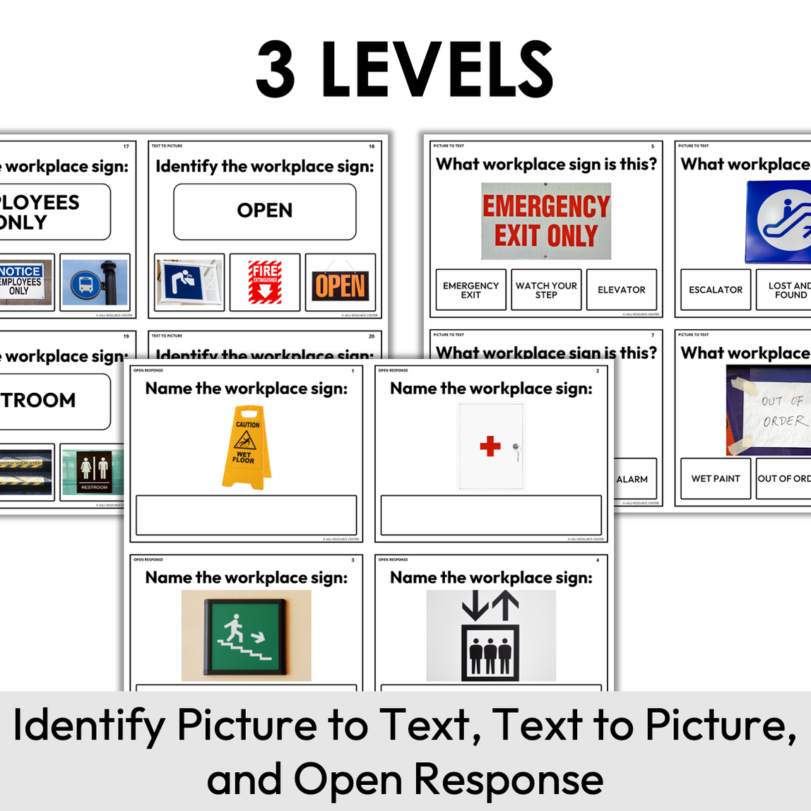 Workplace Signs | Identifying Task Cards | Special Education — Autism ...