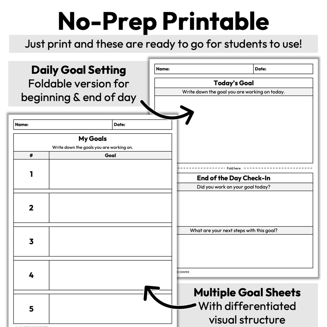 Goal Setting Template | Goal Setting Sheets Students | Student Goal Tr ...