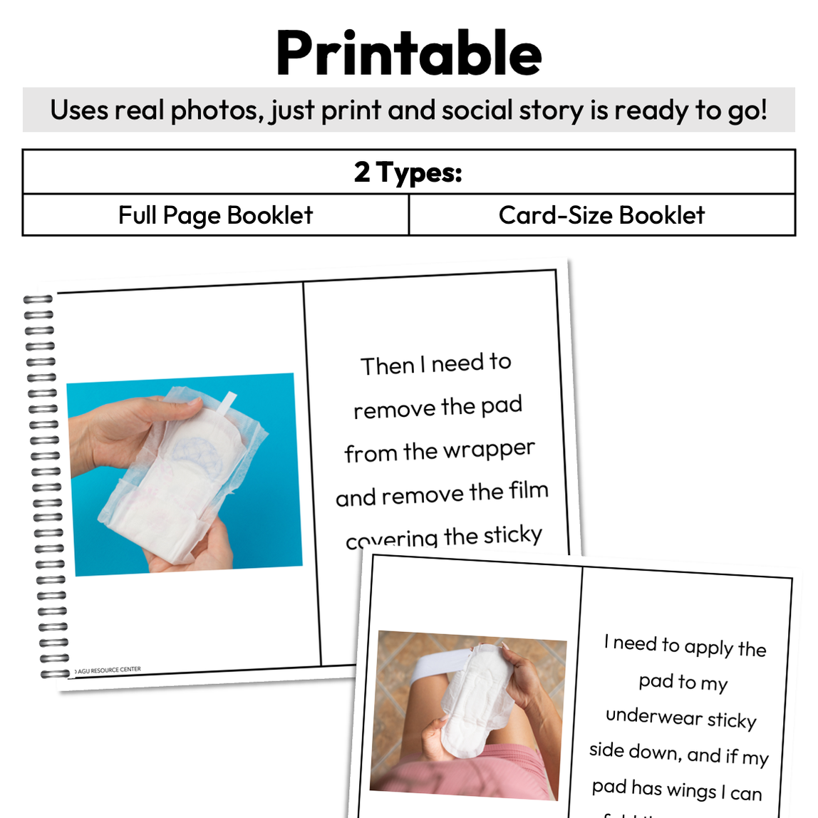 Using a Pad | Social Story Booklet | Puberty — Autism Grown Up