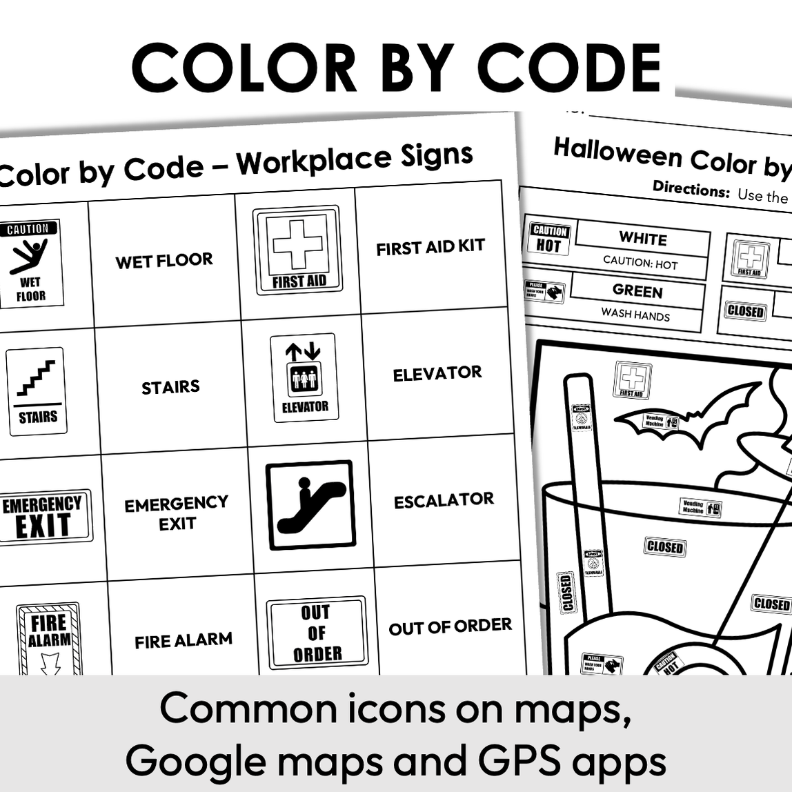 Halloween Color By Code | Reading Workplace Signs — Autism Grown Up