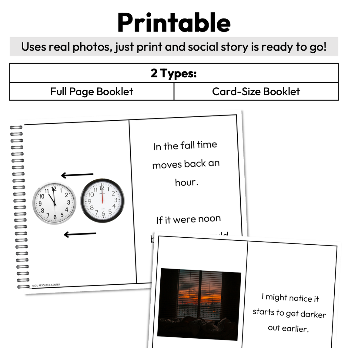 Fall Daylight Savings Time Change | Social Story Booklet — Autism Grown Up
