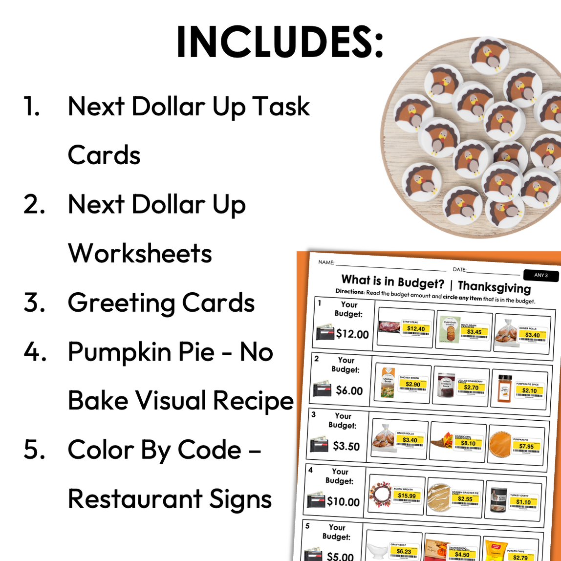 Thanksgiving Life Skills Activities for Special Education Bundle ...