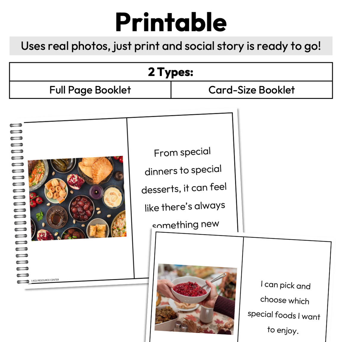 Foods Around the Holidays | Social Story Booklet — Autism Grown Up