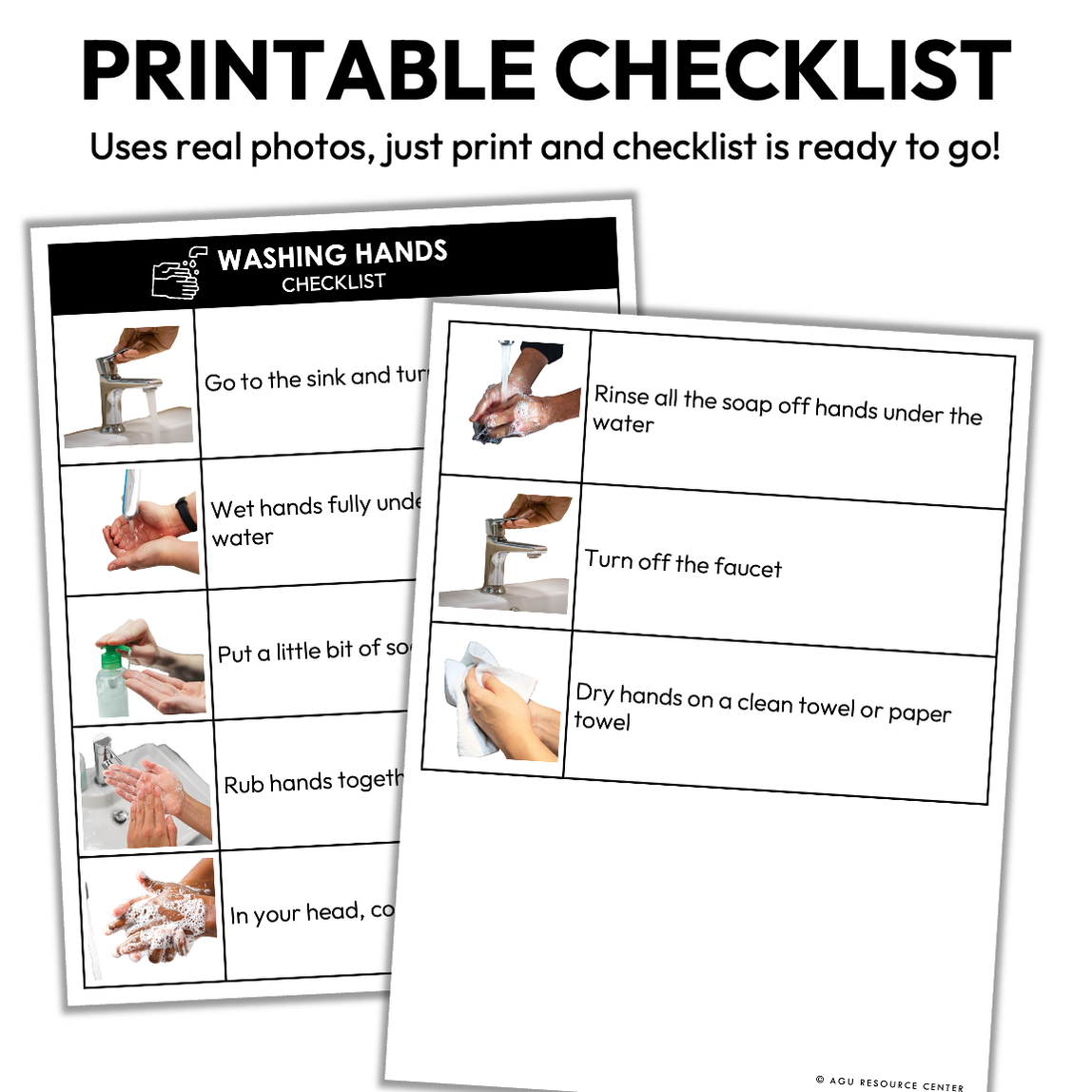 Washing Hands Checklist — Autism Grown Up