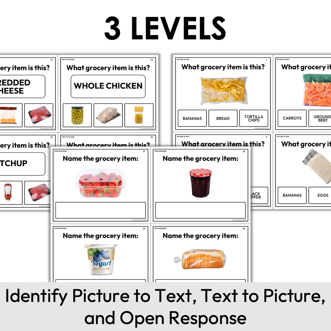 Grocery Store Items | Identifying Task Cards | Special Education ...